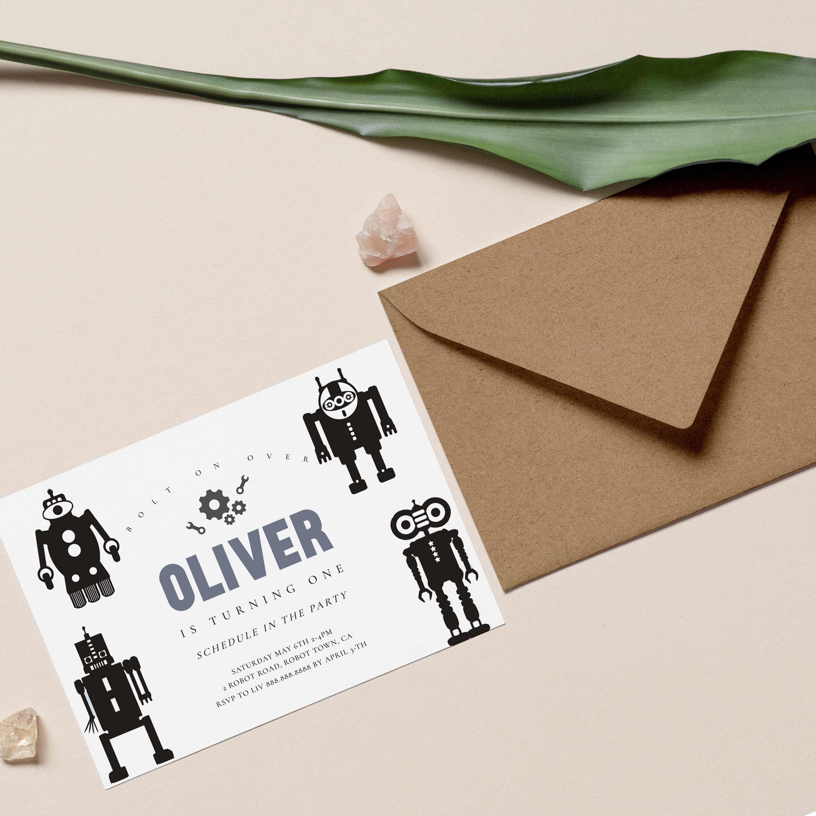 Robot Invitation-robot Birthday Invitation Robot Party | Etsy