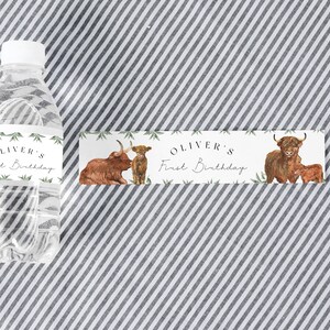 Highland Cow Water Bottle Labels - Highland Cow Birthday, Highland Cow ...