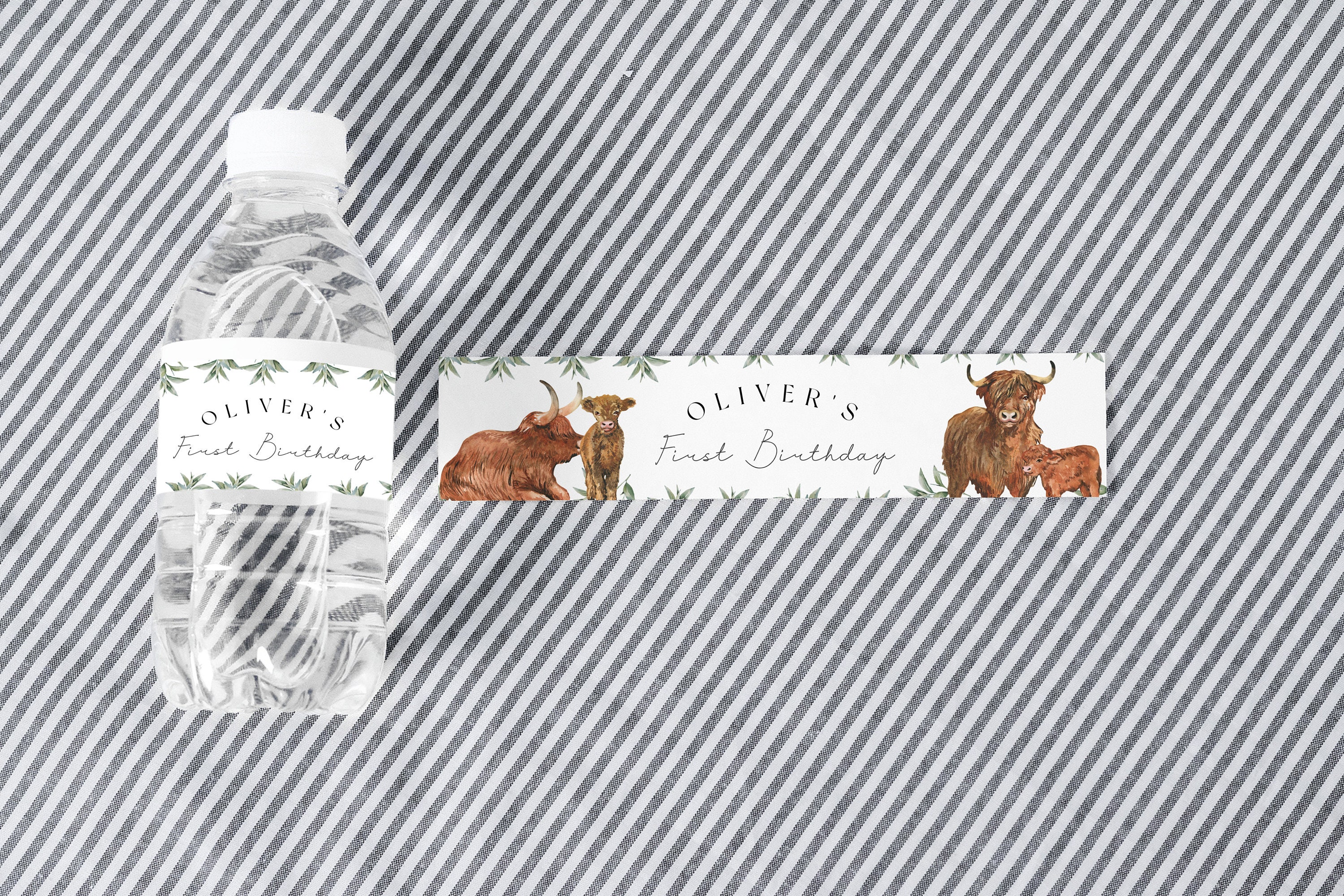 Highland Cow Water Bottle Labels - Highland Cow Birthday, Highland Cow ...