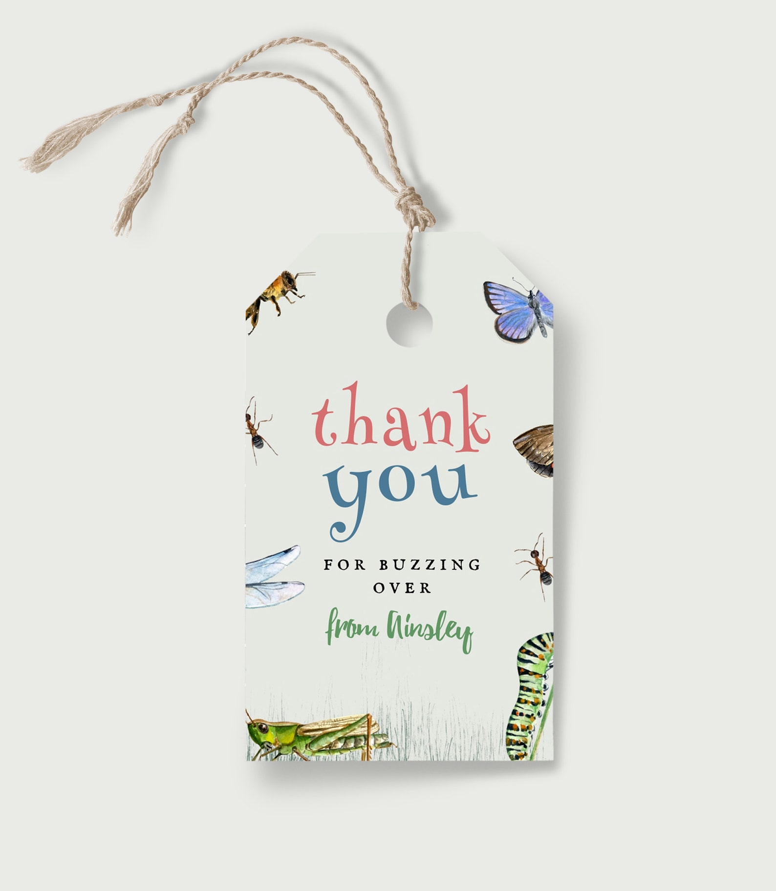 Bug Birthday Favor Tag-editable Insect Birthday Gift Tag, Outdoor ...