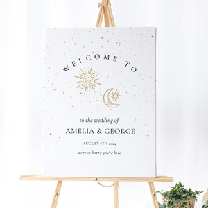 Celestial Wedding Sign - Moon Wedding Decor, Stars Wedding Welcome Sign ...
