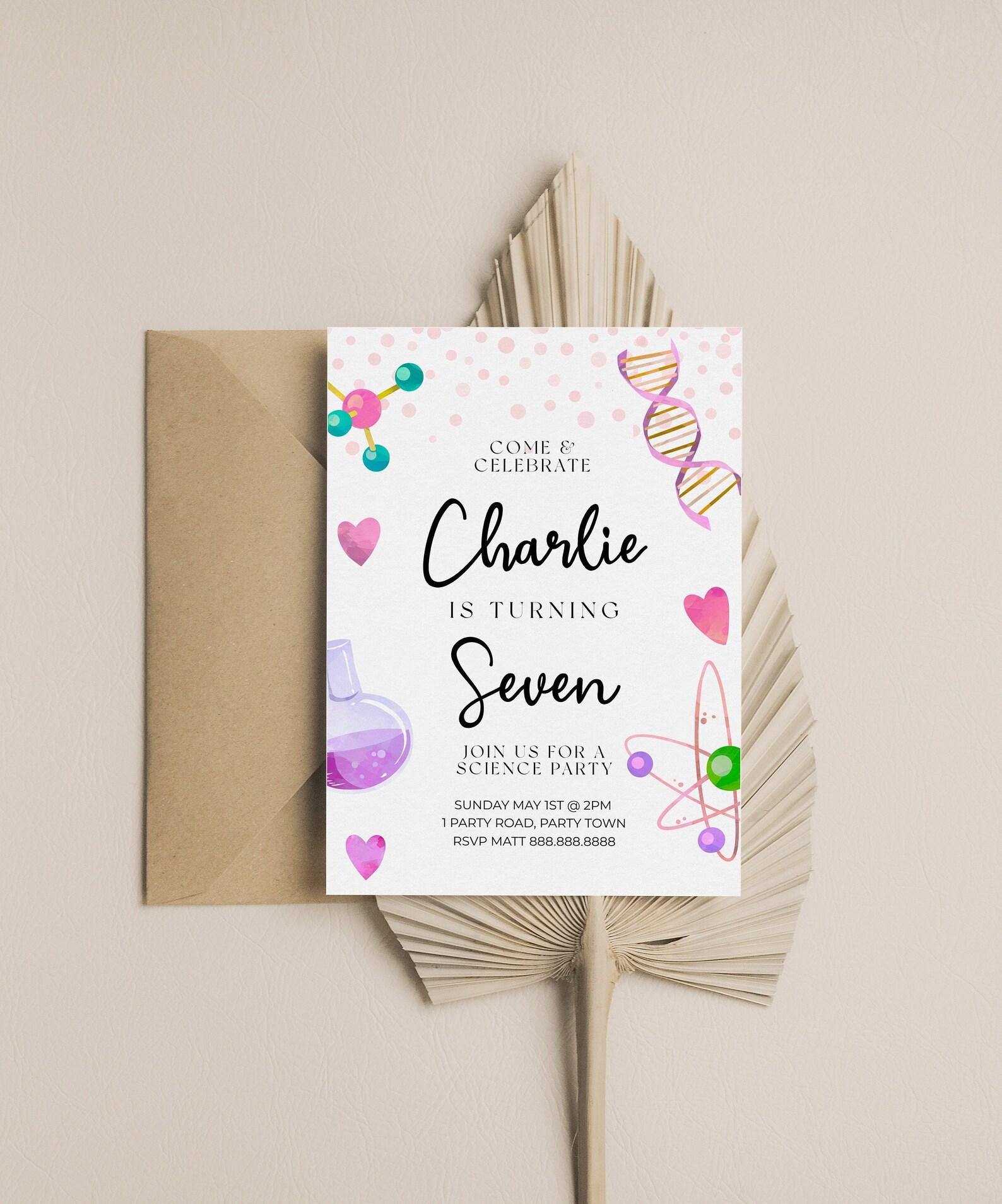 Science Party Invitation-science Party Invite Girl Science - Etsy