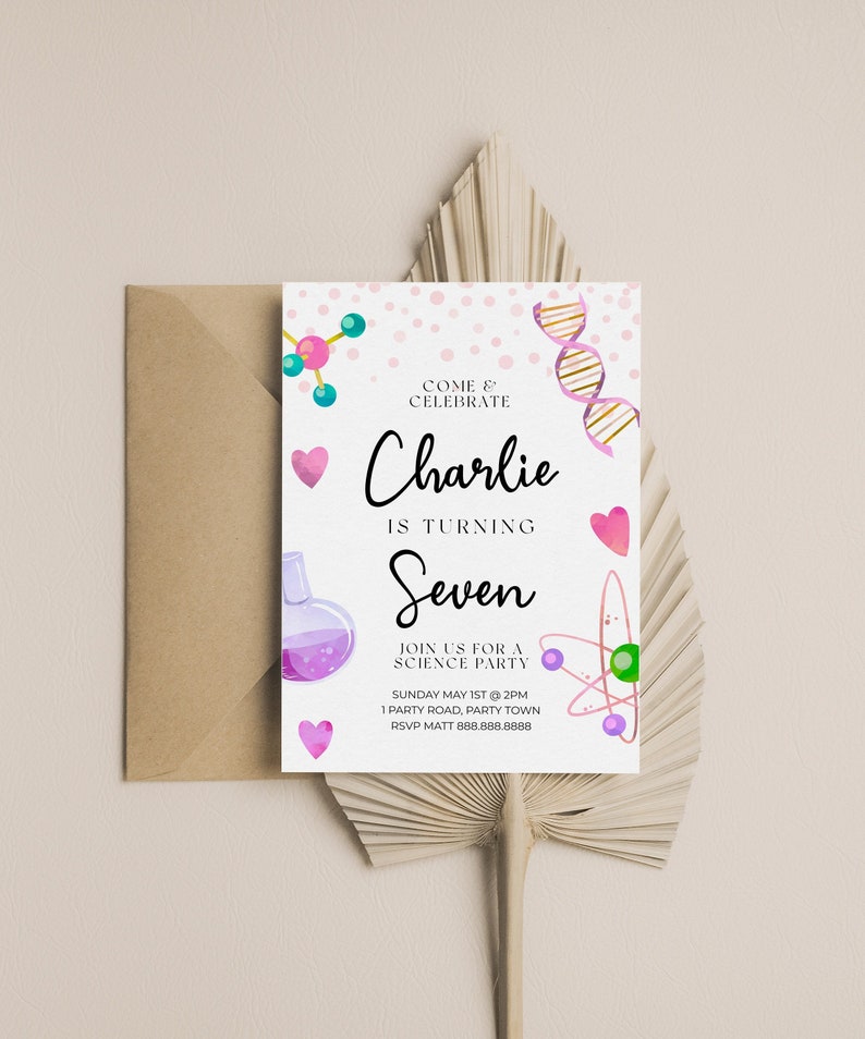 Science Party Invitation-science Party Invite Girl Science - Etsy