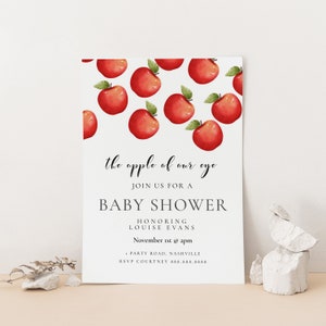 Apple Theme Baby Shower Invitation-apple Theme Invitation, Fall Baby ...