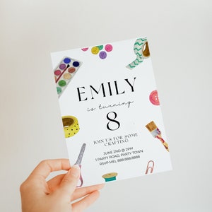 Craft Birthday Invitation-crafting Invitation, Painting Birthday ...