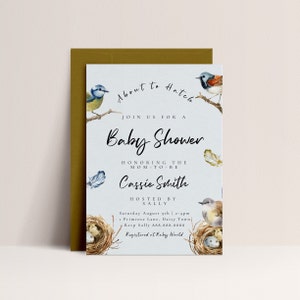 Bird Nest Baby Shower Invite -about to Hatch Baby Shower Invitation ...