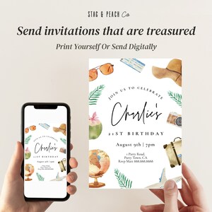 Adventure Birthday Invitation-travel Birthday Party Invitation Template ...