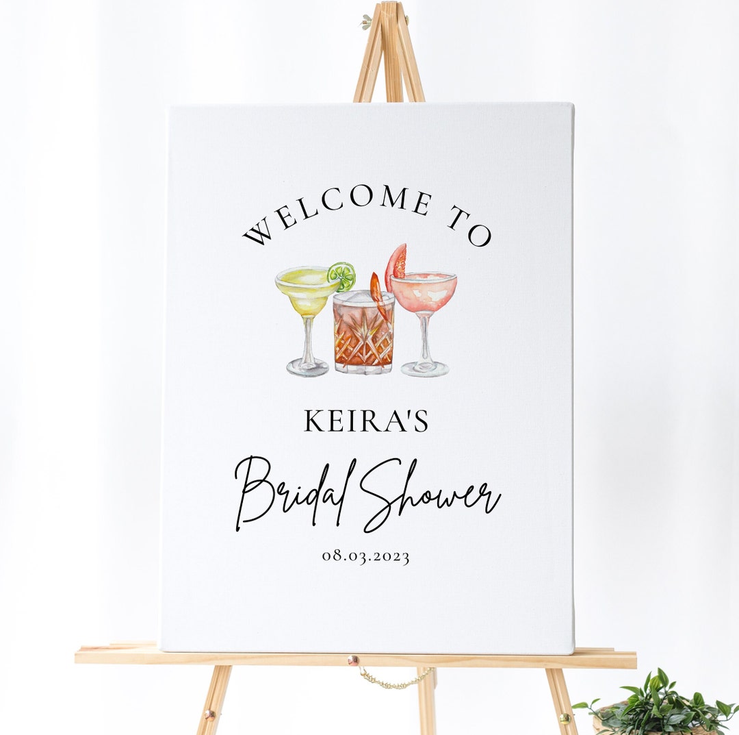Cocktail Welcome Sign -cocktail Welcome Board, Cocktail Bachelorette ...