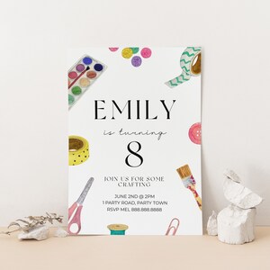 Craft Birthday Invitation-crafting Invitation, Painting Birthday ...