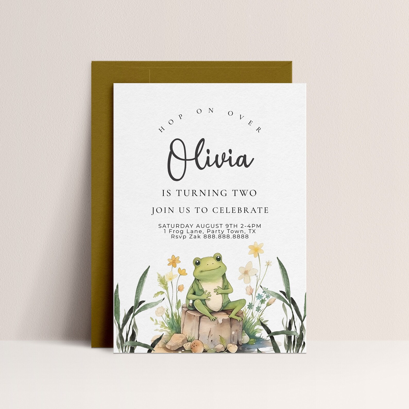 Frog Birthday Invitation - Frog Birthday Party Invitation, Amphibian ...