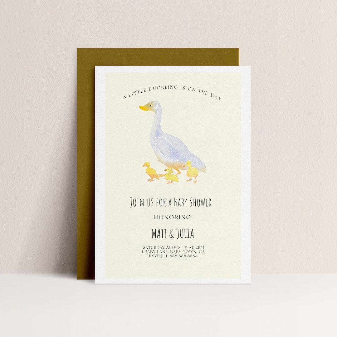 Editable Duck Baby Shower Invitation - Gender Neutral Baby Shower ...