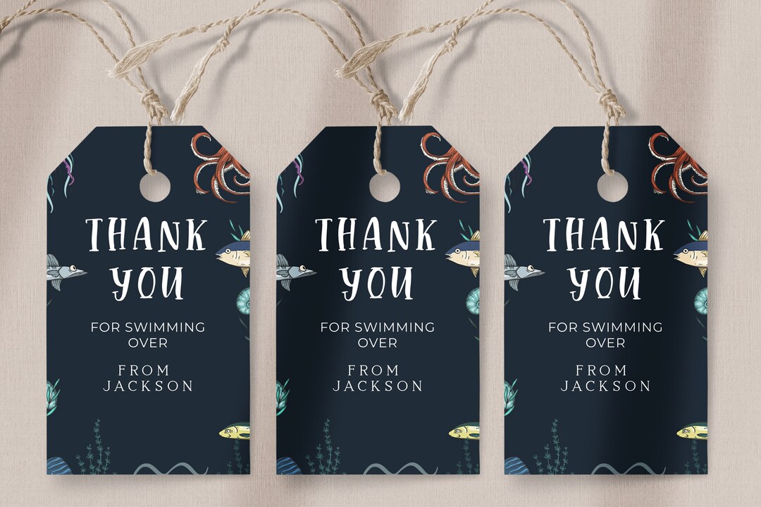 Under the Sea Birthday Party Favor Tags-ocean Birthday Party Decor ...