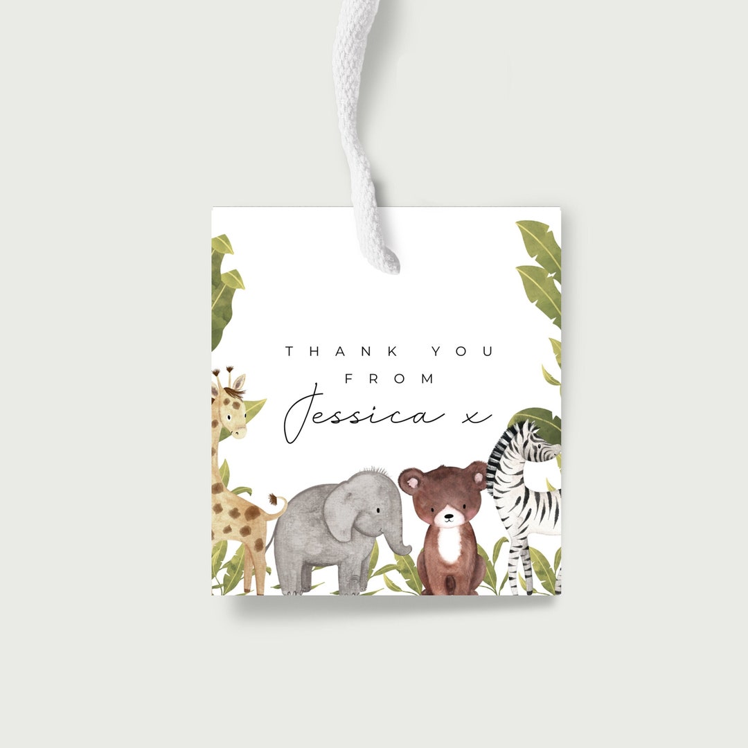 Safari Birthday Favor Tag Safari Baby Shower Gift Tag - Etsy