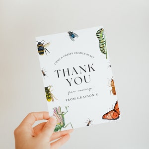 Bug Birthday Thank You Card-bug Birthday Party, Bug Insects Birthday ...