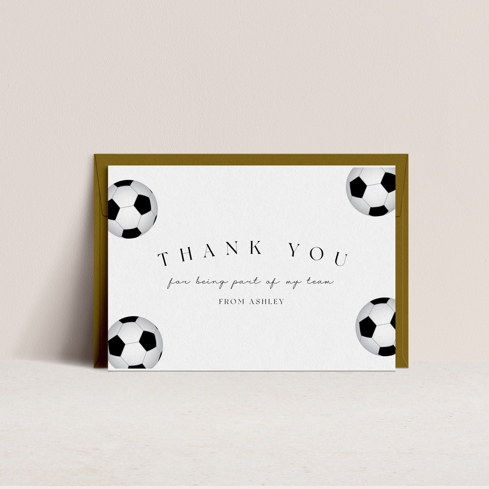 Soccer Thank You Card Template soccer Birthday Party Thank - Etsy