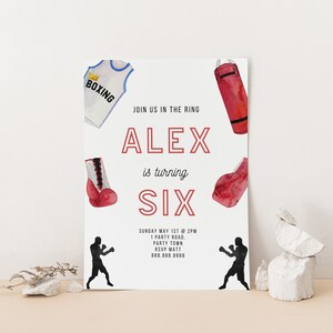 Boxing Invitation - Boxing Birthday Party Invitation, Boxing Party ...
