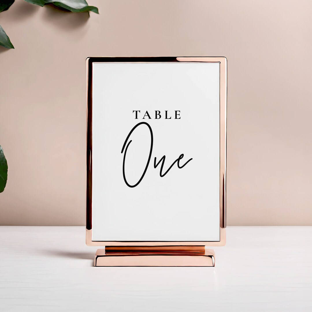 Minimalist Wedding Table Numbers Template-minimalist Wedding Signs ...