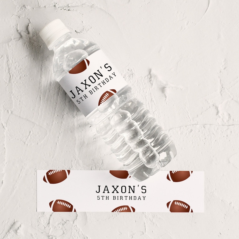 Football Bottle Wrap Football Water Bottle Sticker Football - Etsy
