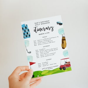 Golf Trip Planner Template - Editable Golf Itinerary, Golf Weekend ...