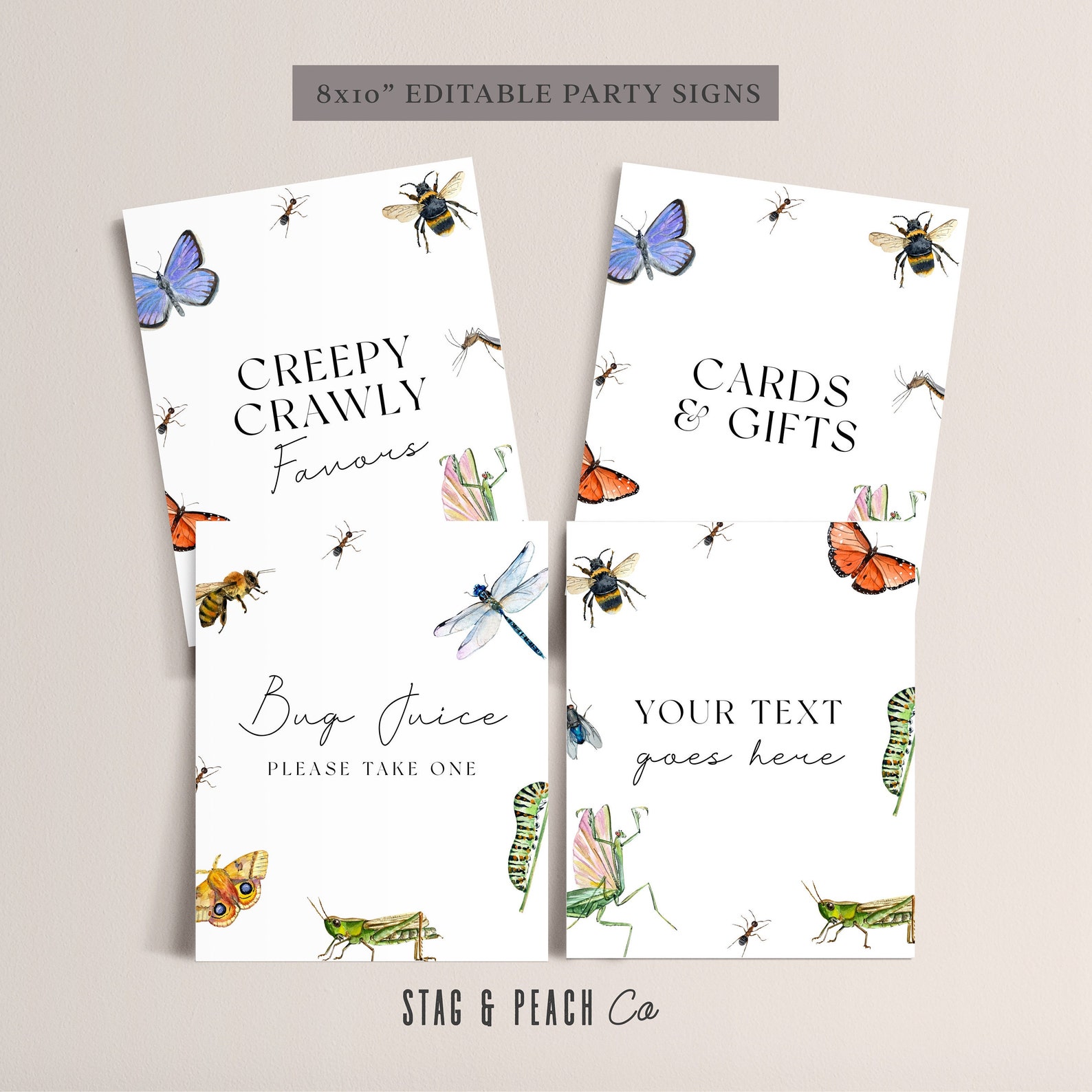 Bug Birthday Signs - Insect Party Decorations, Bug Birthday Decor ...