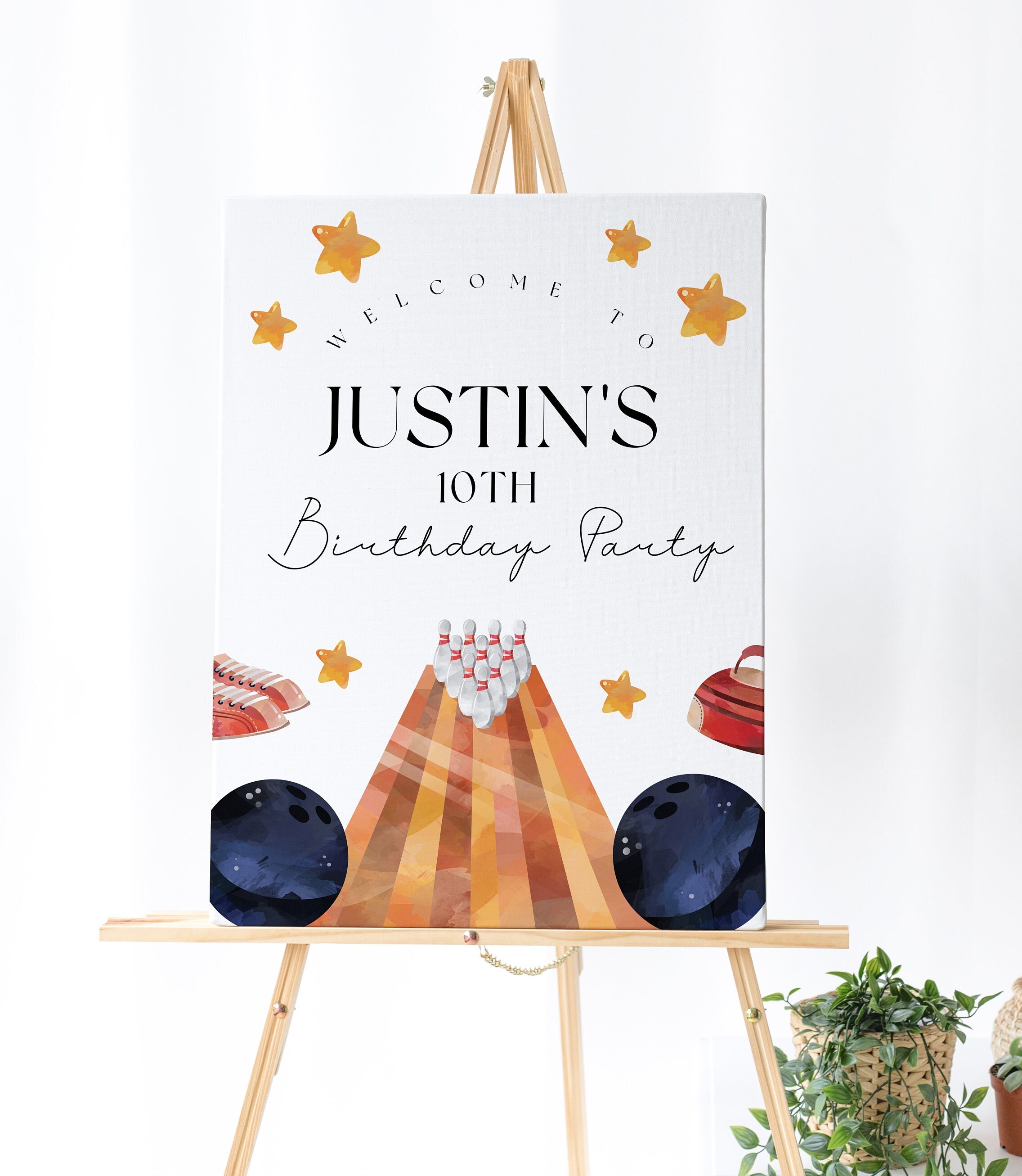 Bowling Welcome Sign Editable Bowling Party Sign Bowling | Etsy