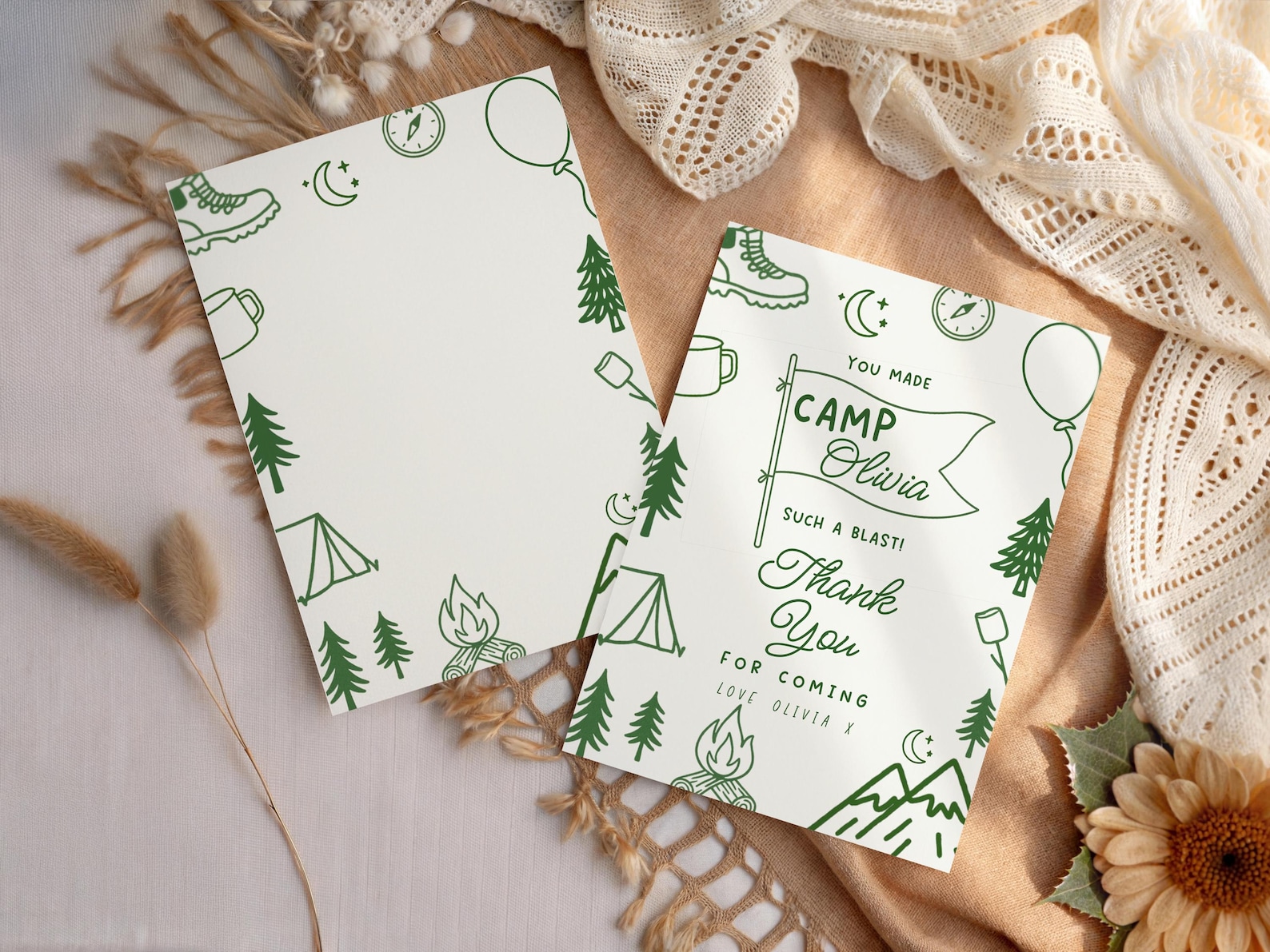 Camping Birthday Favor Tags - Camp Theme Gift Tags Decor, Camp Birthday ...