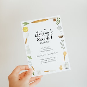Cooking Party Birthday Invitation-baking Party Invitation, Chef Party ...