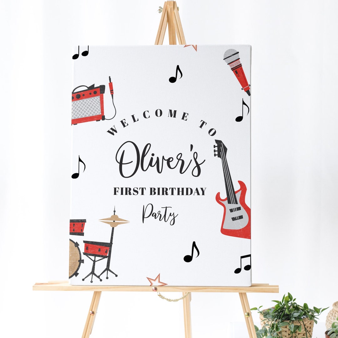Music Welcome Sign -editable Music Birthday Banner, Rock Sign, Music ...