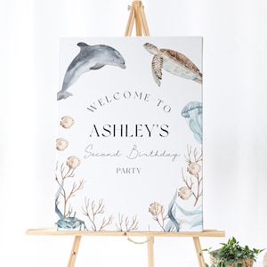 Under the Sea Welcome Sign - Under the Sea Birthday Banner, Ocean Theme ...