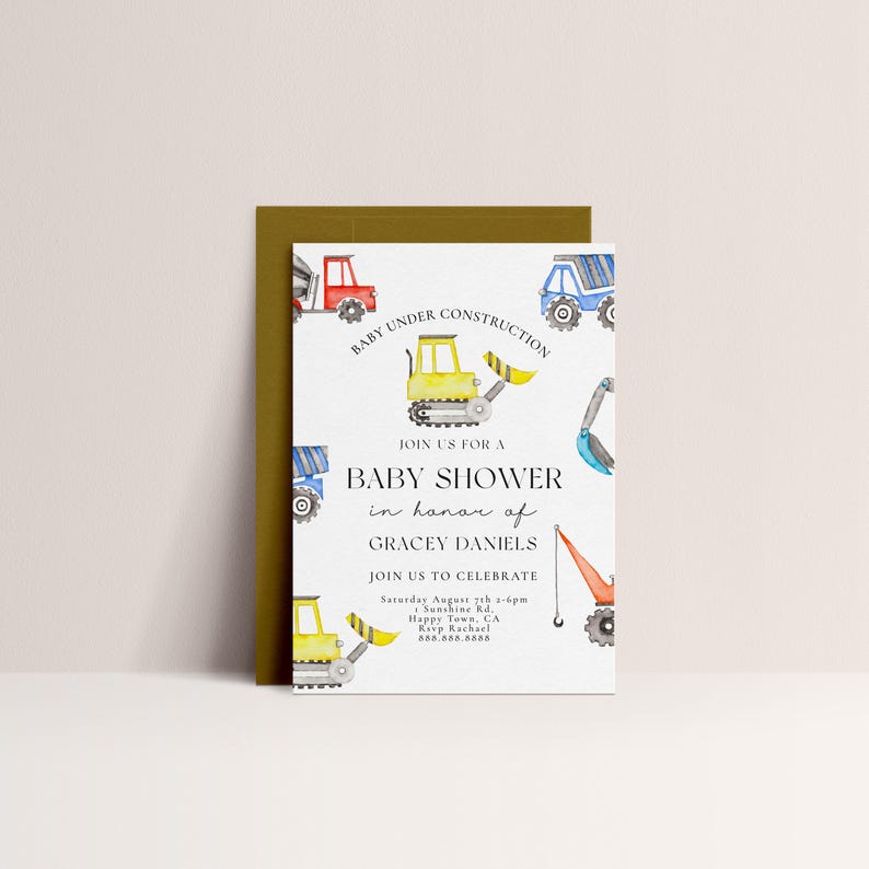 Construction Baby Shower Welcome Sign - Construction Backdrop, Truck ...