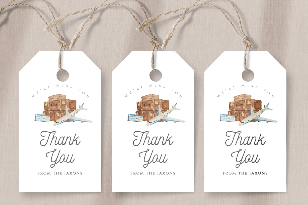 Farewell Party Favor Tag - Going Away Party Decorations, Travel Favor ...