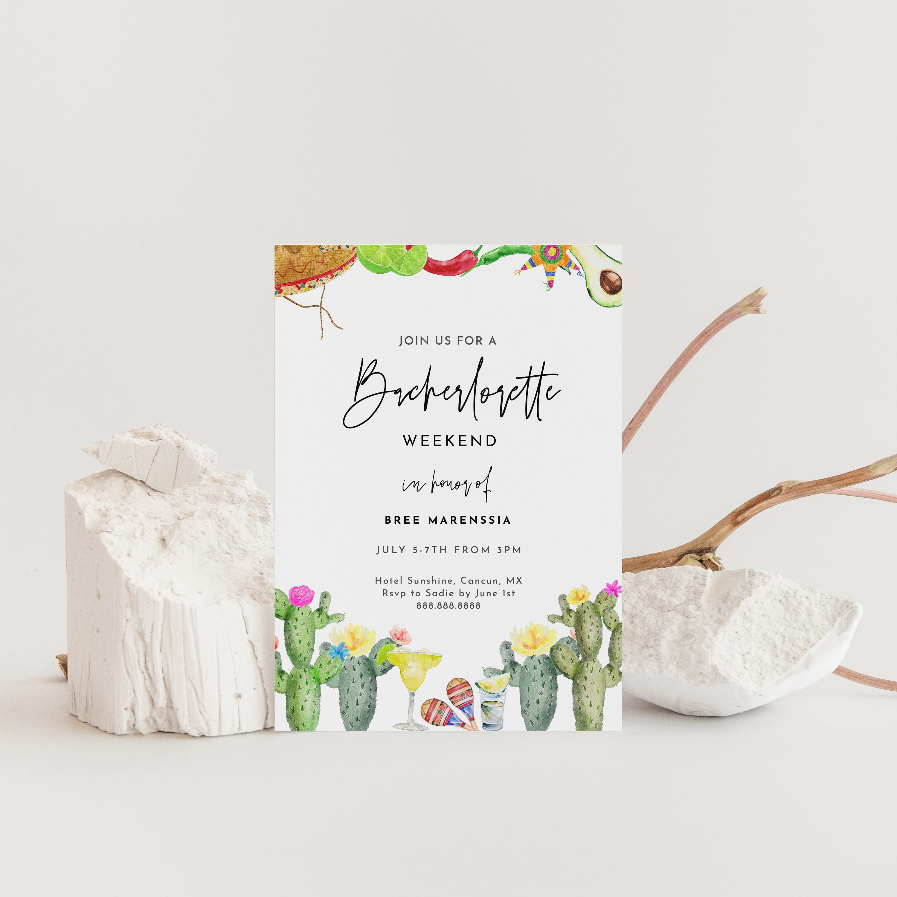 Fiesta Bachelorette Invitation - Fiesta Invitation Hens, Fiesta Bridal ...