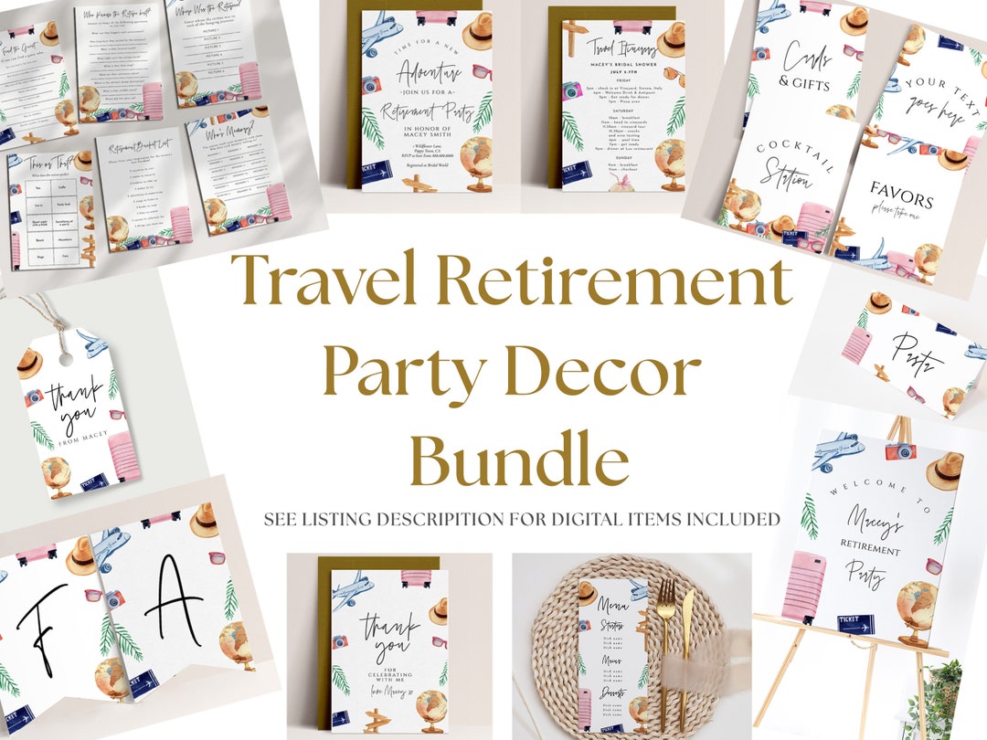 Travel Retirement Decor Bundle -retirement Party Decor, Adventure Theme ...