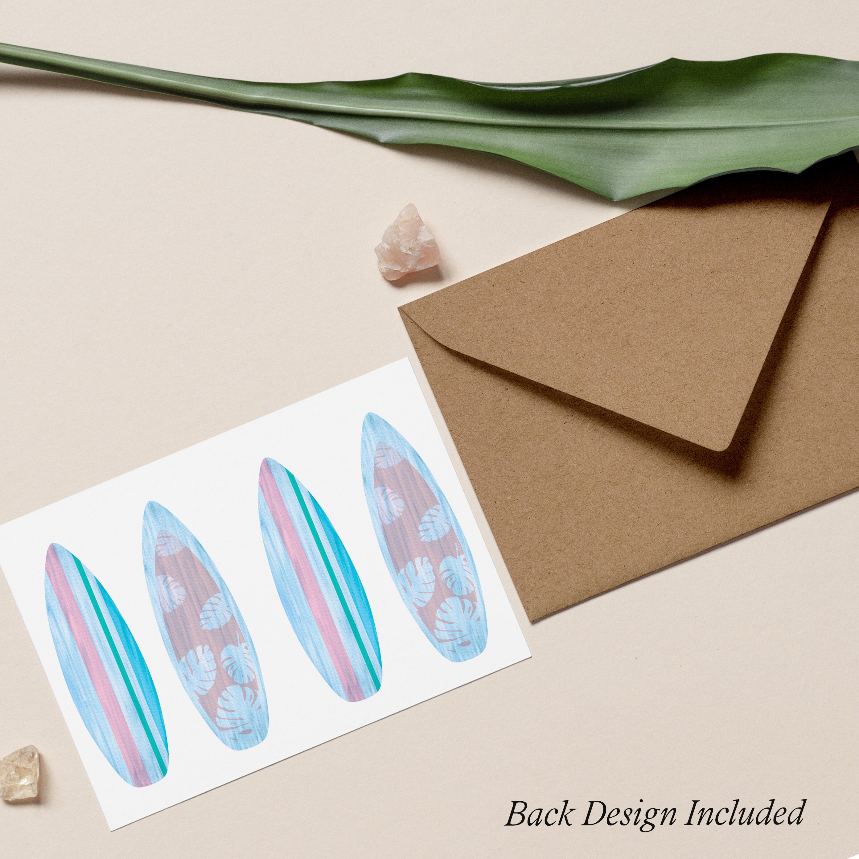 Surf Birthday Thank You Card - Surfer Birthday Party, Surfboard Thank ...