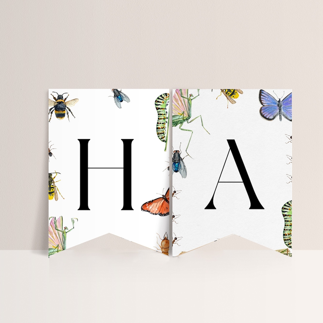 Bug Birthday Banner - Bug Sign, Insect Party Supplies, Nature Birthday ...