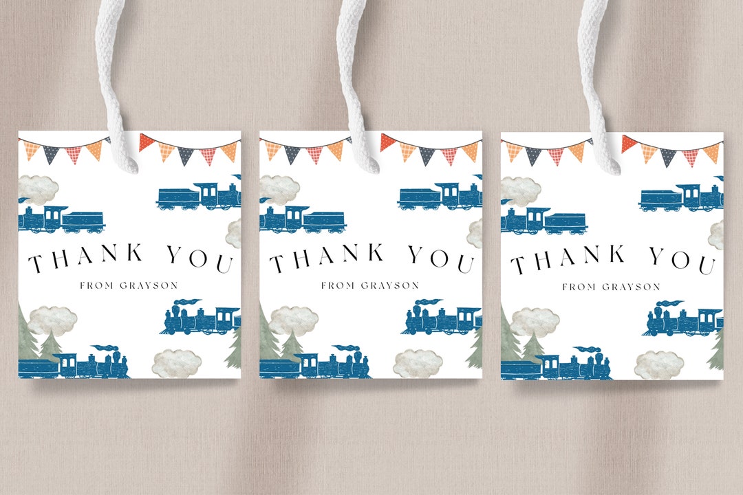 Train Favor Tags - Train Birthday Party, Train Gift Tag Print, Train ...