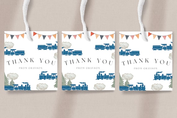 Train Favor Tags Train Birthday Party Train Gift Tag Print - Etsy