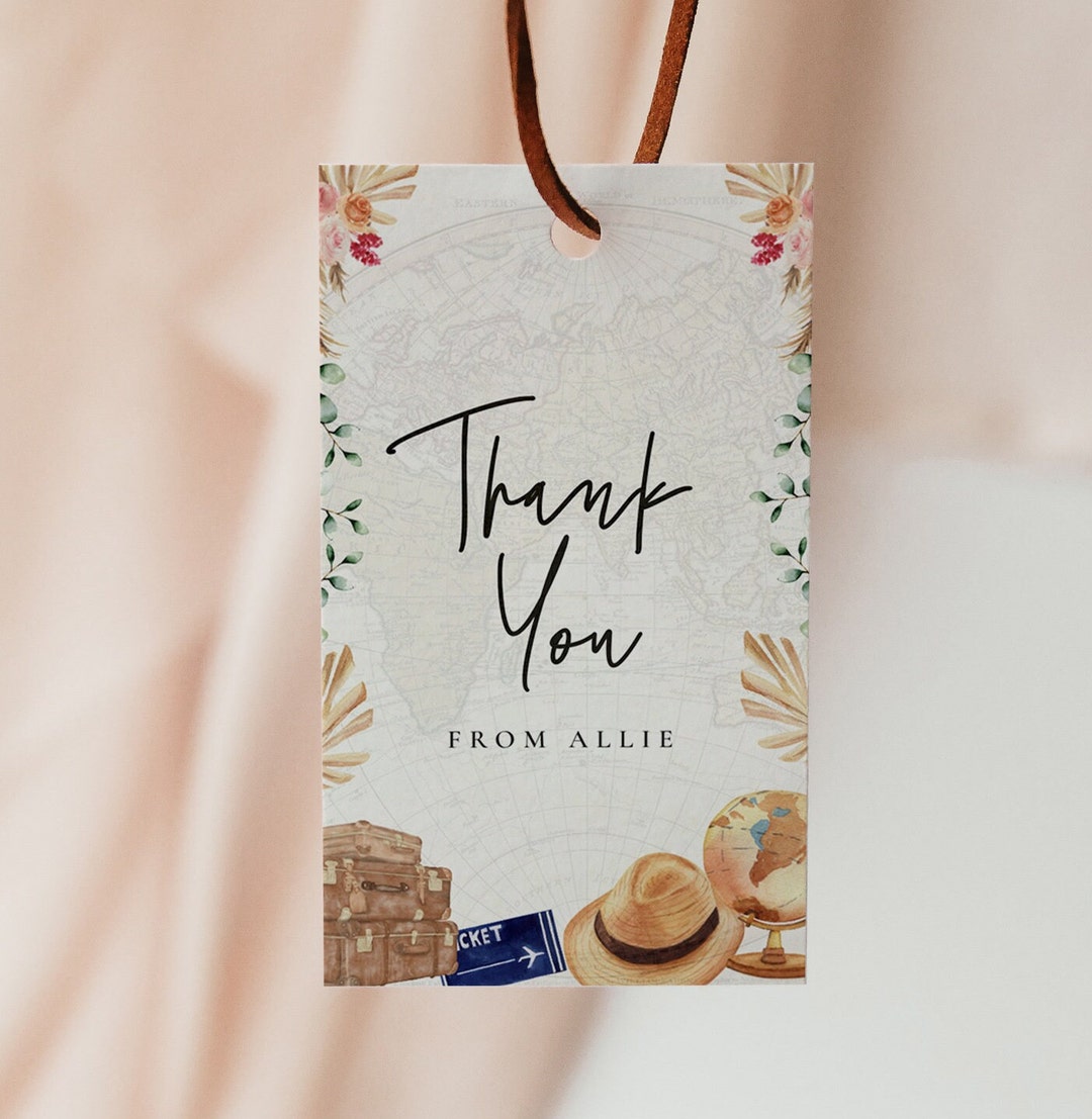 Farewell Party Favor Tag - Going Away Party Decorations, Travel Favor ...