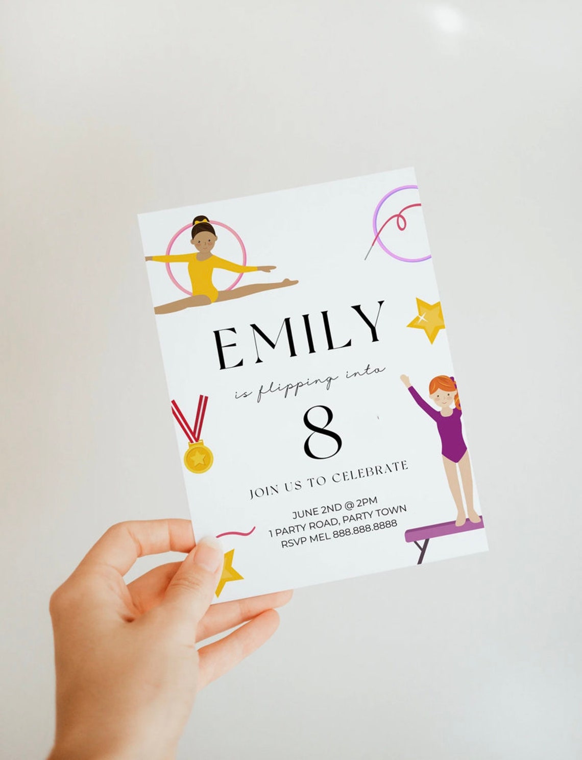 Gymnastics Bottle Sticker -gymnastics Party Decor, Gymnastics Birthday ...