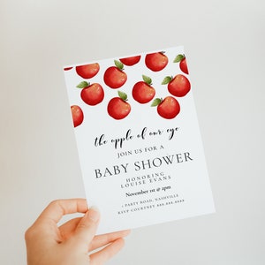 Apple Theme Baby Shower Invitation-apple Theme Invitation, Fall Baby ...