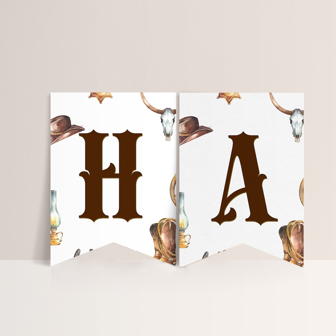 Western Birthday Banner - Western Party Sign, Western Party Supplies ...