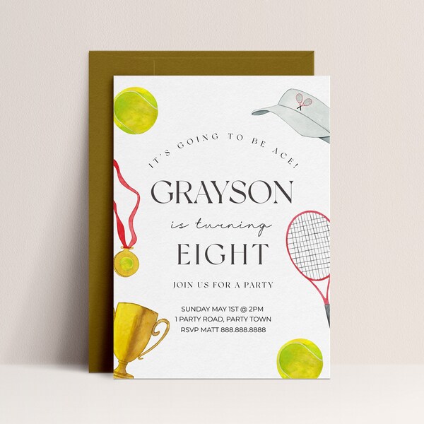 Tennis Invitation - Etsy
