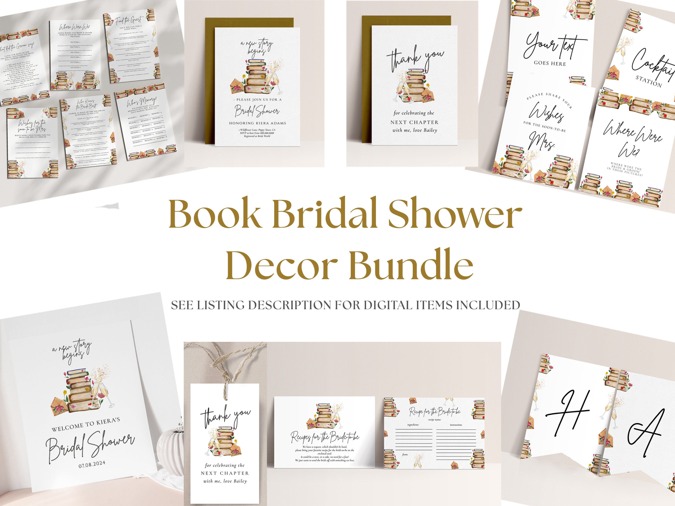 Book Themed Bridal Shower Bridal Shower Bundle - Book Shower Decor ...