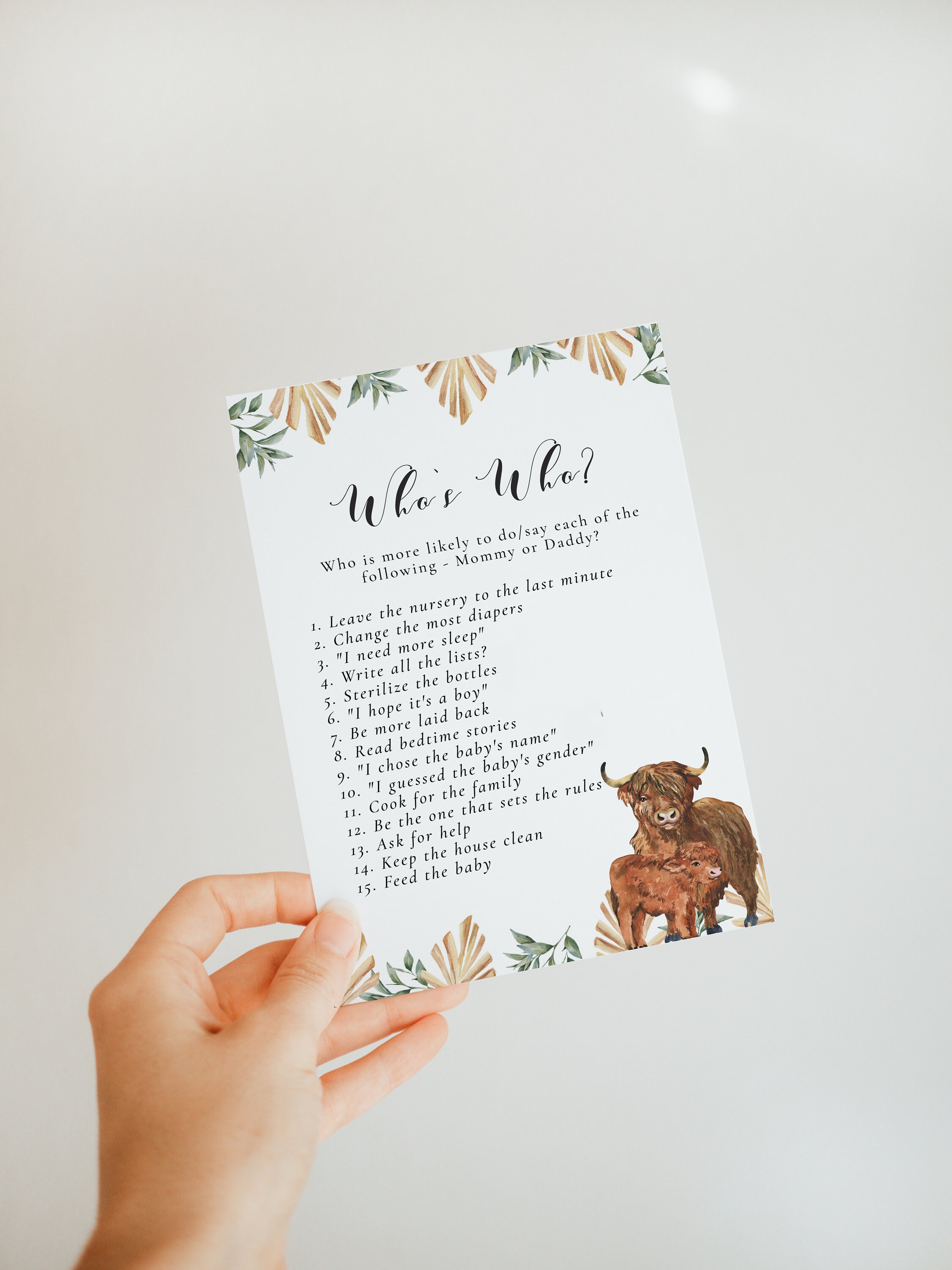 Highland Cow Baby Shower Games -cow Baby Shower Games, Highland Cow ...