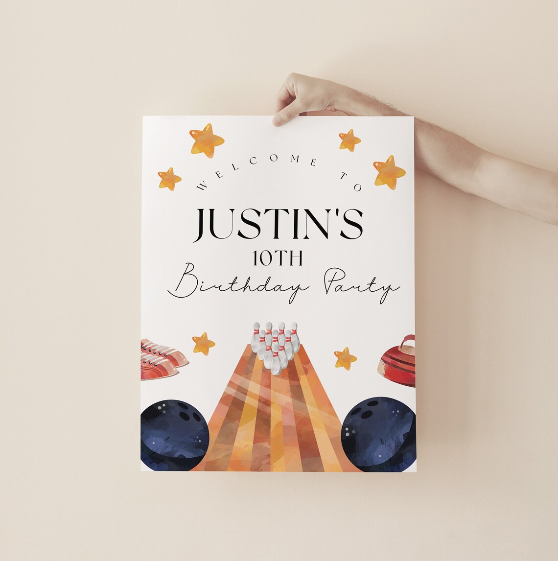 Bowling Welcome Sign Editable Bowling Party Sign Bowling | Etsy