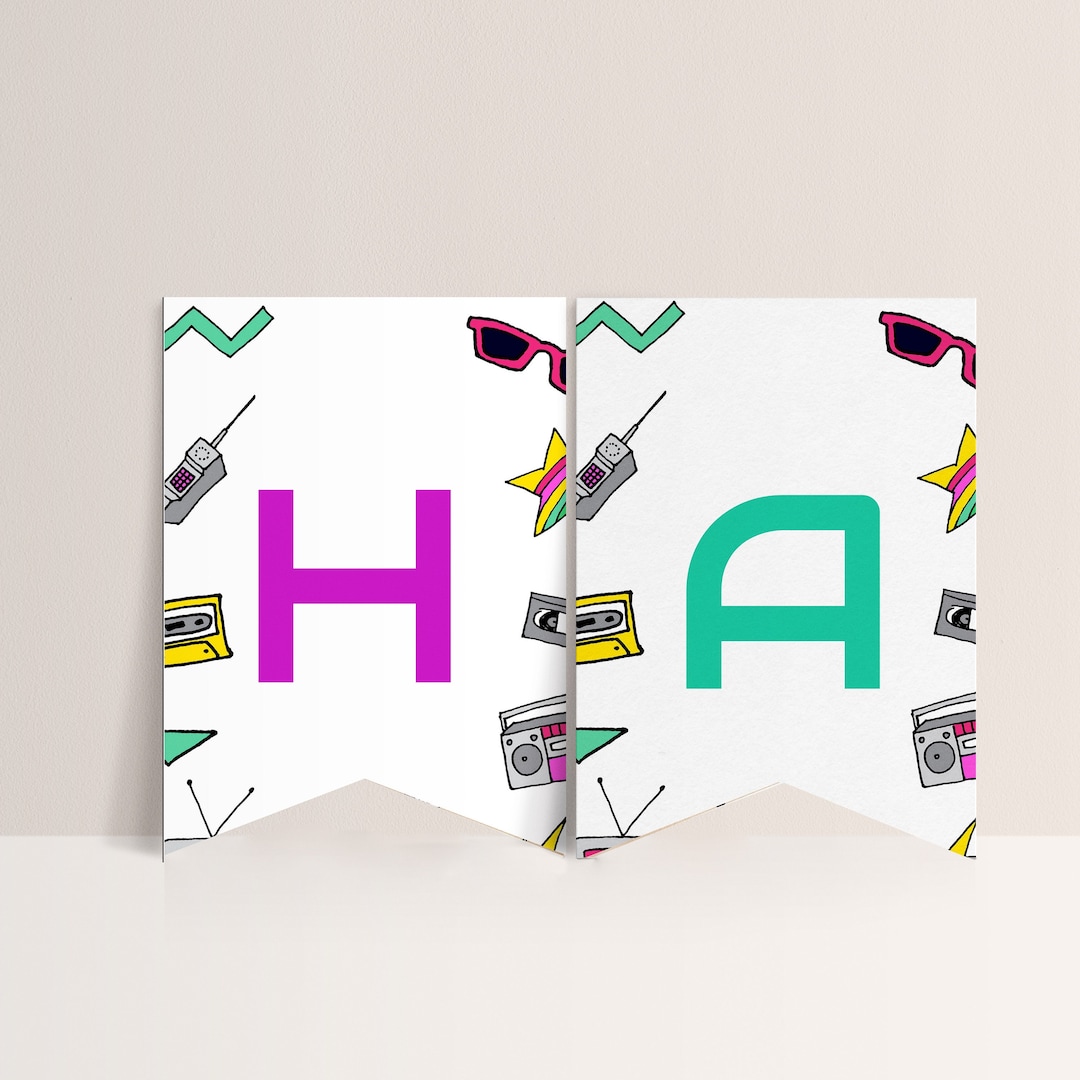 80s Birthday Banner - 80s Party Decor, 80s Birthday Decor, 80s Themed ...