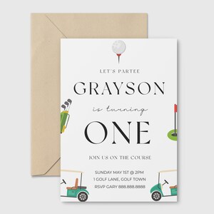 Golf Party Decorations Bundle - Golf Birthday Party Invite, Golf Party ...