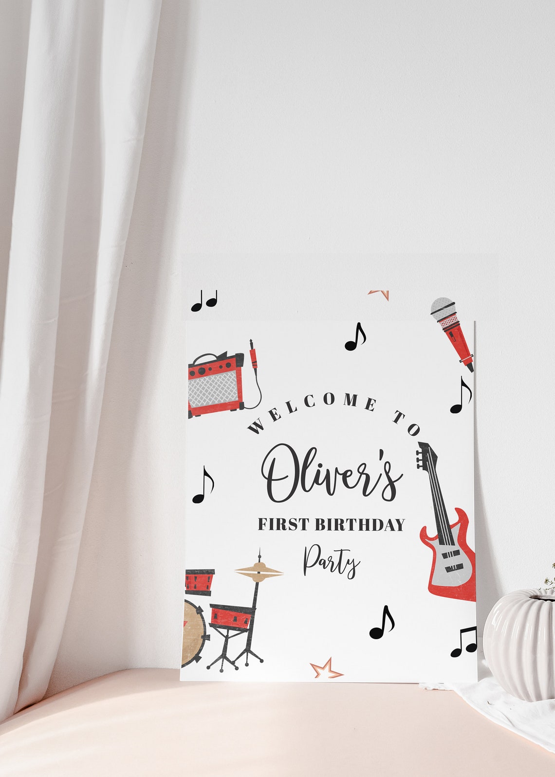 Music Welcome Sign -editable Music Birthday Banner, Rock Sign, Music ...