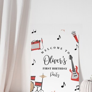 Music Welcome Sign -editable Music Birthday Banner, Rock Sign, Music ...