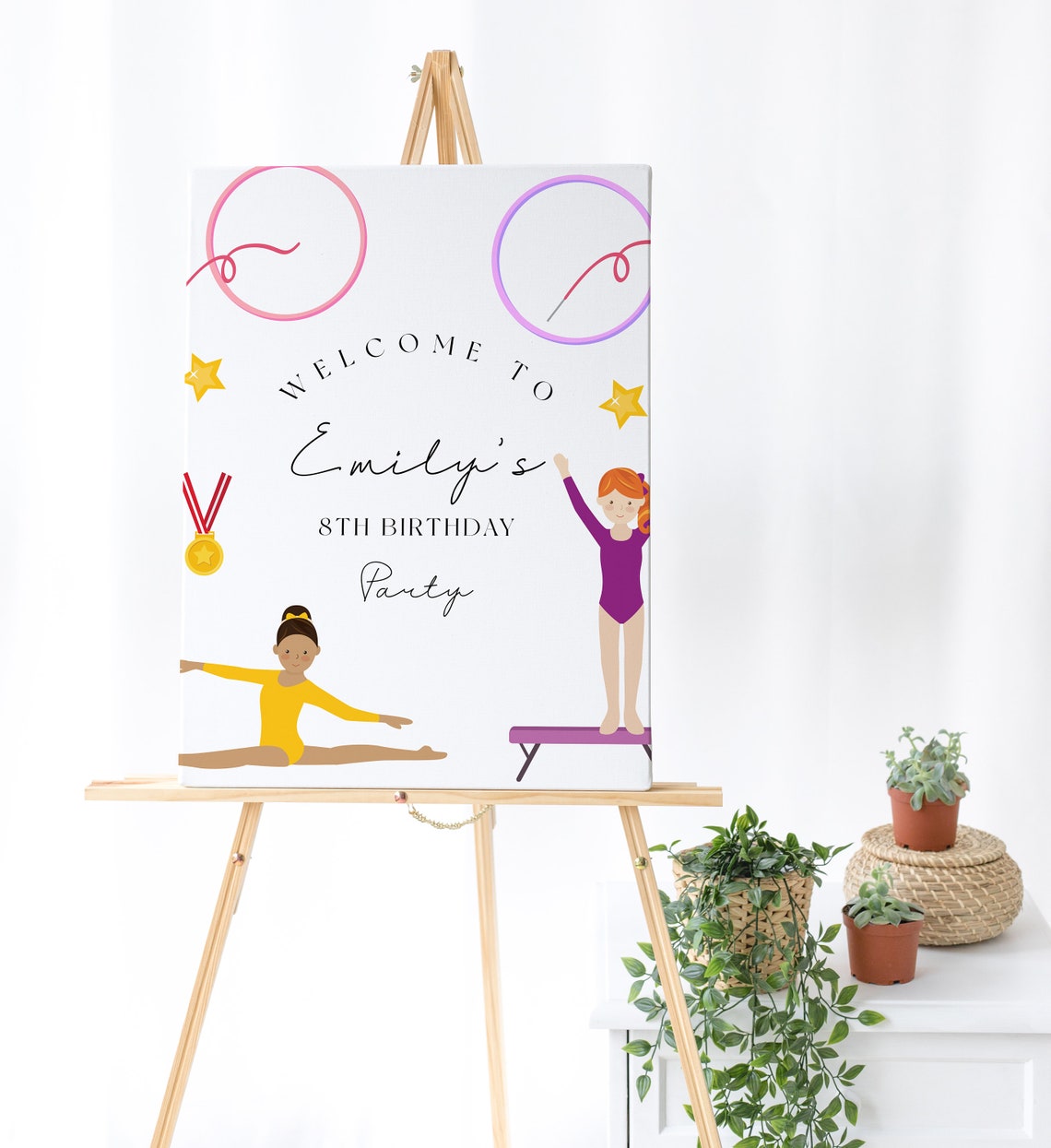 Gymnastics Bottle Sticker -gymnastics Party Decor, Gymnastics Birthday ...